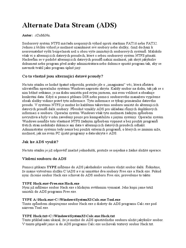 Alternate Data Stream Pdf 