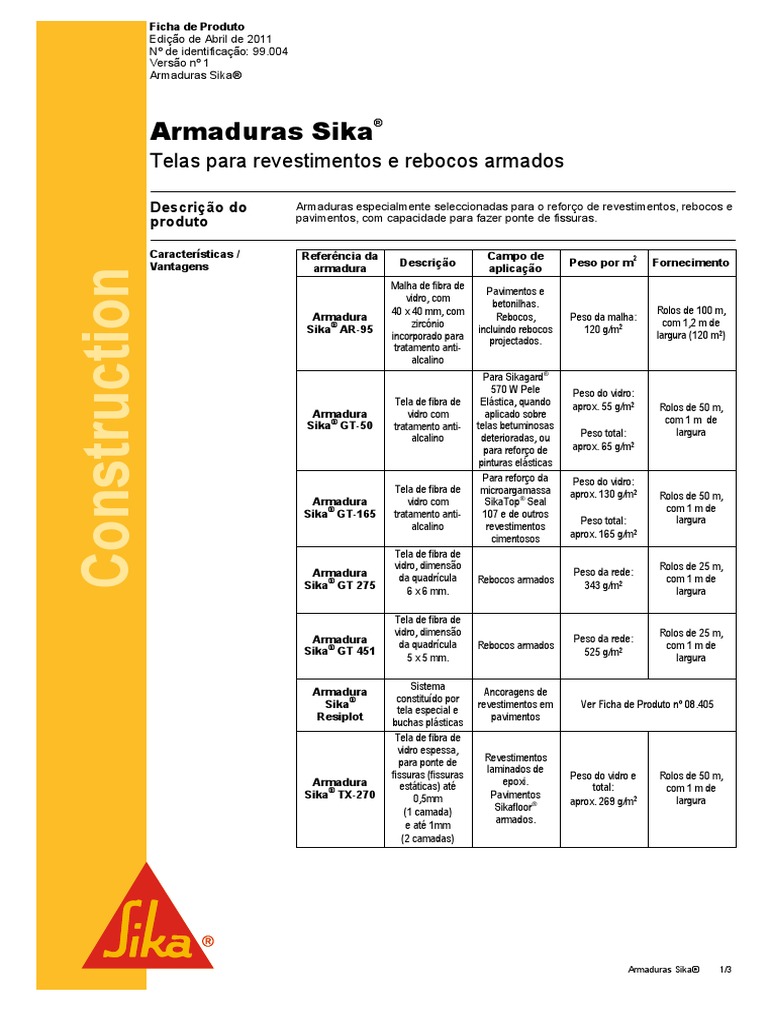 04 Armaduras Sika - 99.004 | PDF