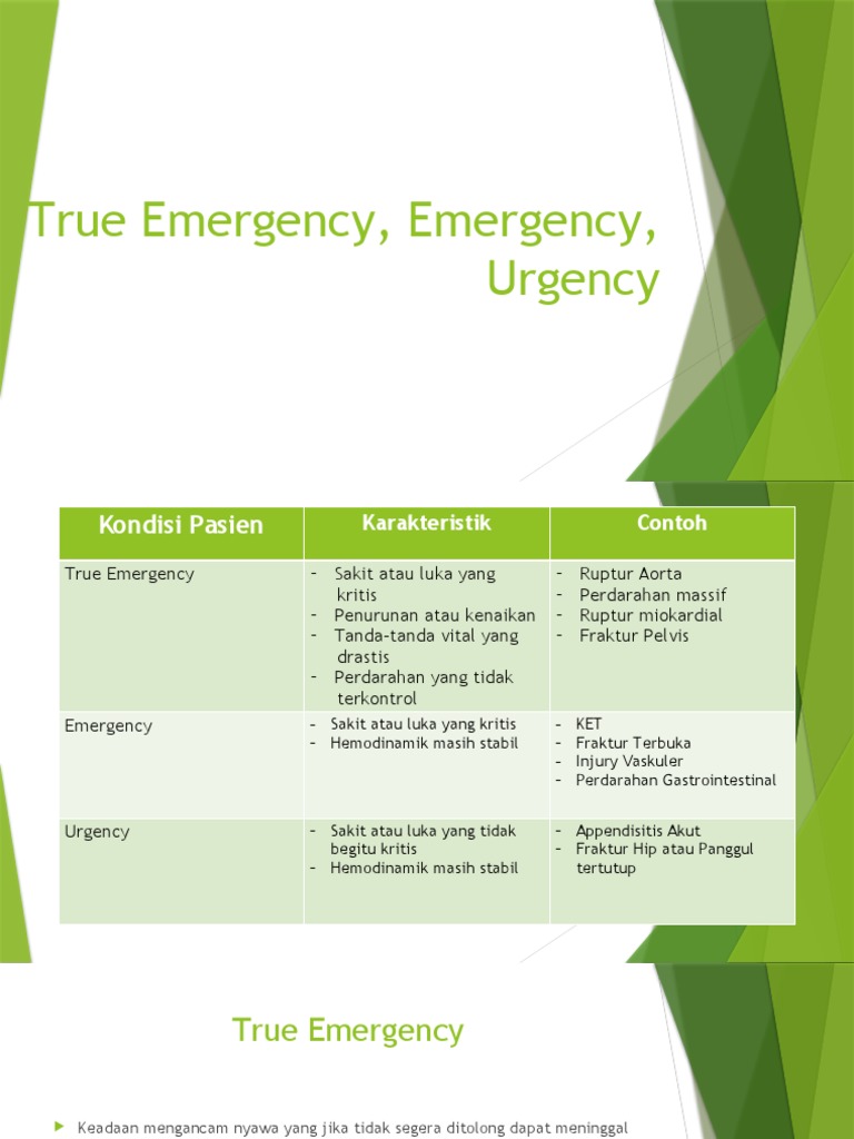 True Emergency, Emergency, Urgency | PDF