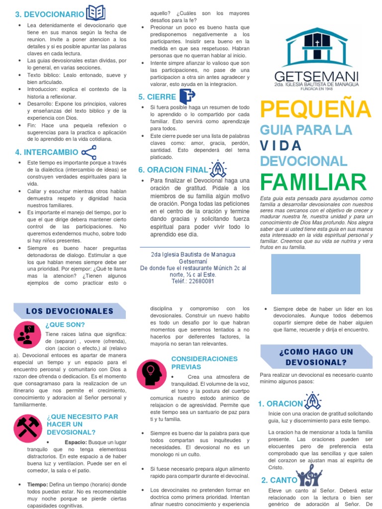 PEQUEÑA GUIA PARA La VIDA DEVOCIONAL FAMILIAR - GETSEMANI | PDF | Oración