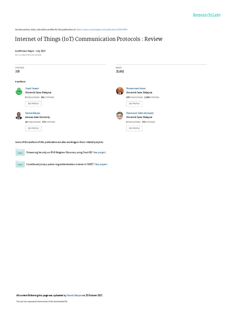 Internet of Things Iot Communication Protocols | PDF | Internet Of ... Internet of Things Iot Communication Protocols | PDF | Internet Of ...