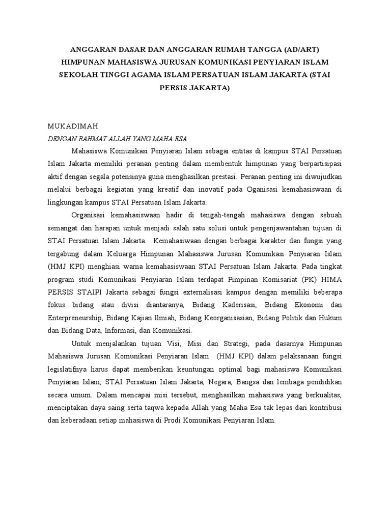 Ad-Art Hima Kpi Staipi JKT | PDF