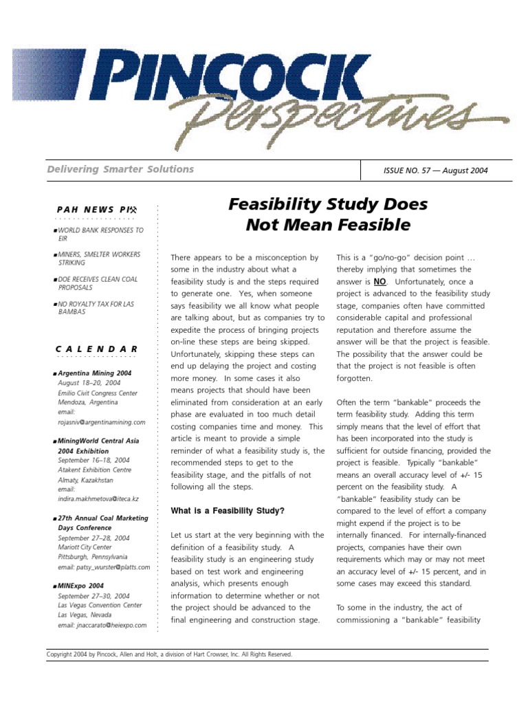 Feasibility Study | PDF | Feasibility Study | Mining