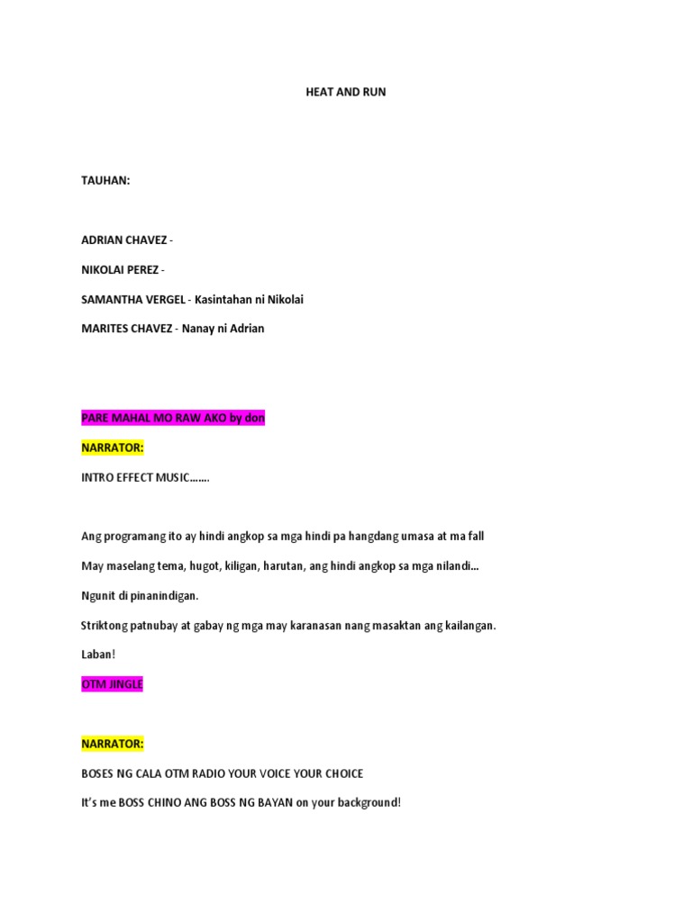 Heat and Run Script | PDF