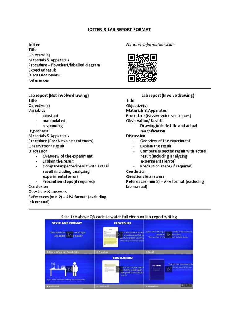 Jotter - Lab Report Format - Sem2 2021 - 2022 | PDF