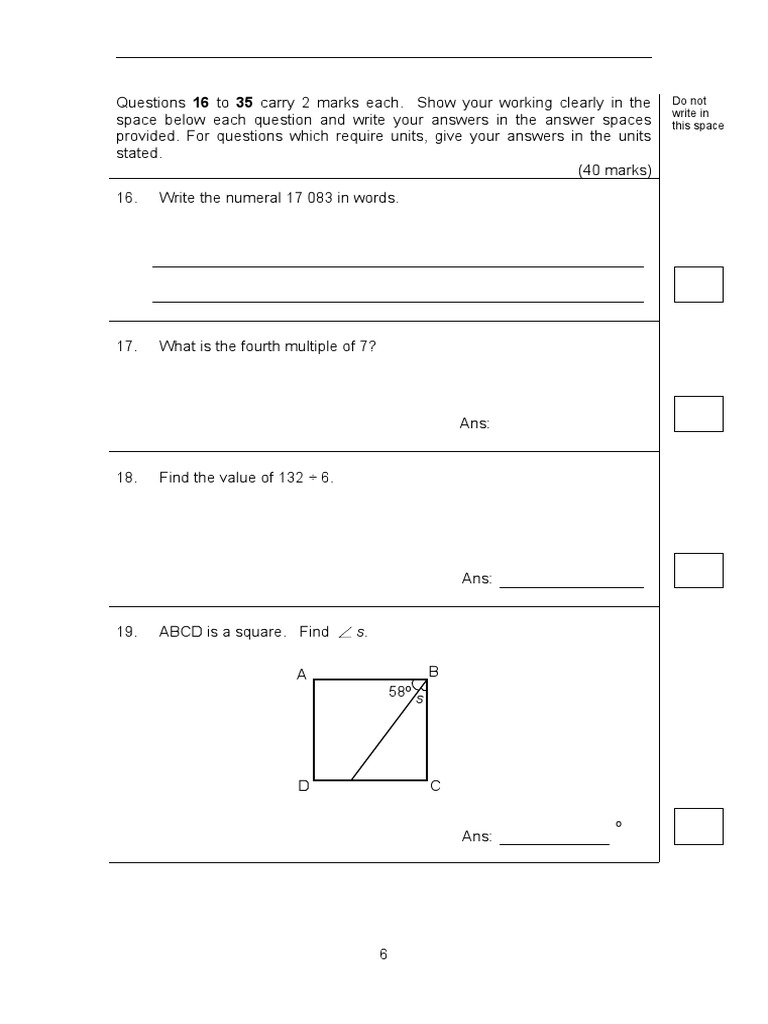 P4 Maths Booklet B 3.0 | PDF | Length | Rectangle