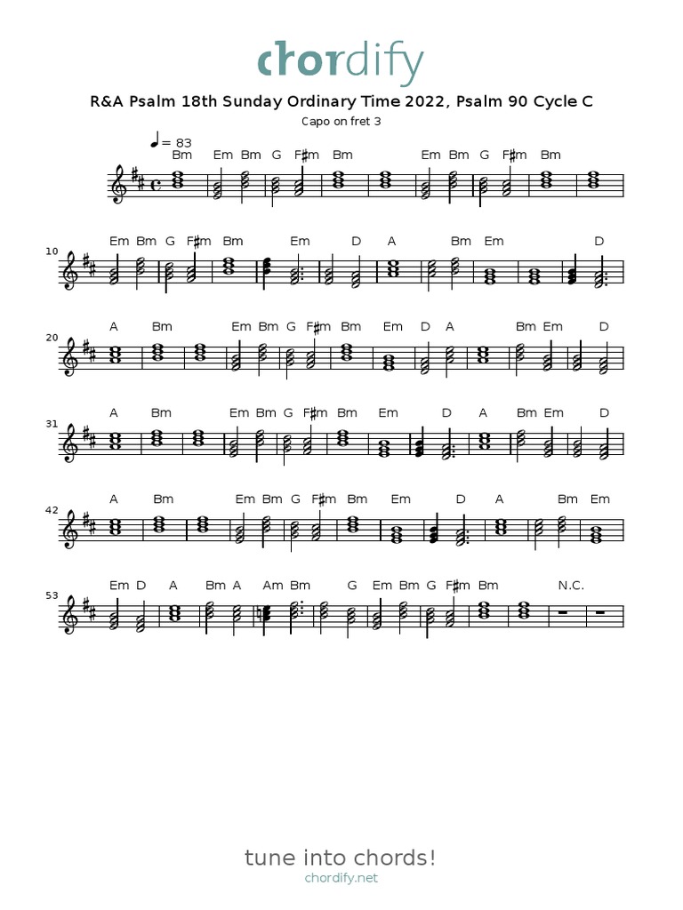 Chordify - R A Psalm 18th Sunday Ordinary Time 2022 Psalm 90 Cycle C | PDF