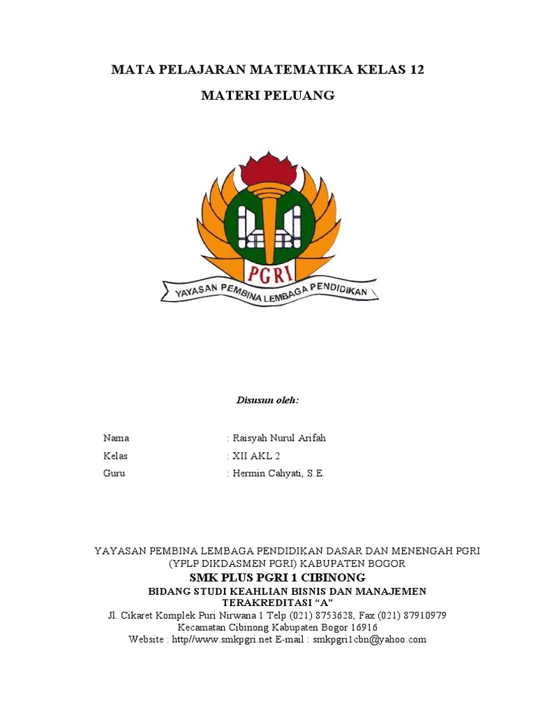 MTK Materi Peluang Kelas 12 | PDF