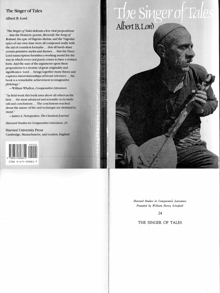 The Singer of Tales (Albert B.lord) | PDF