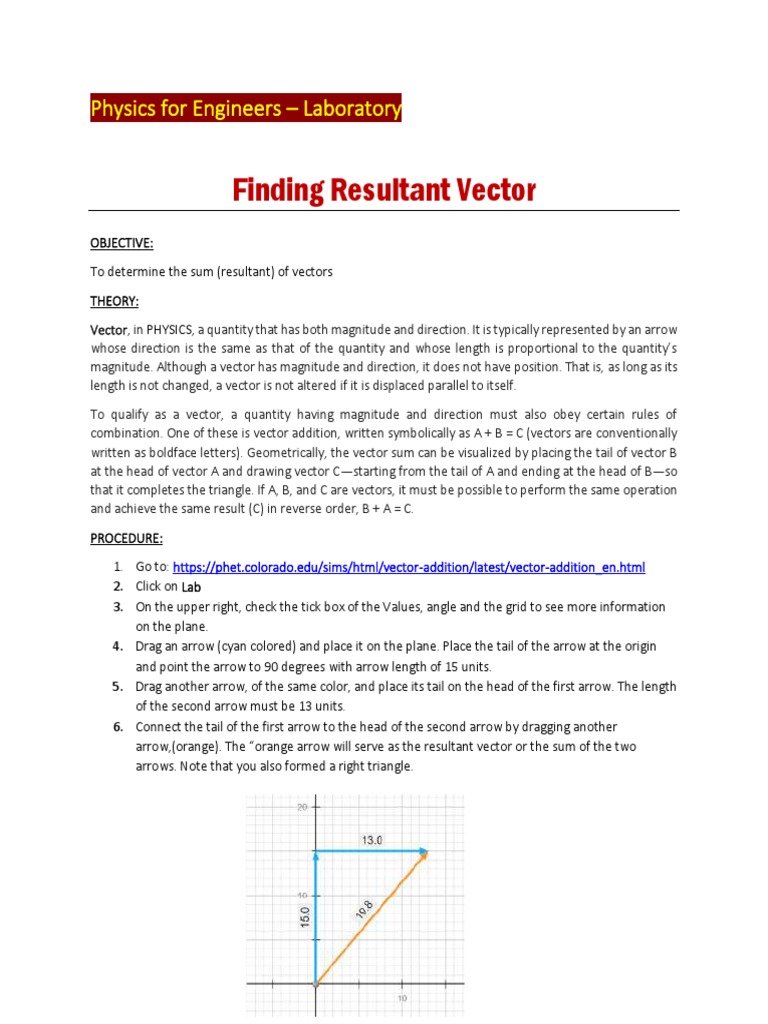 Expt. No. 1 (FINDING RESULTANT VECTOR) | PDF | Euclidean Vector | Angle