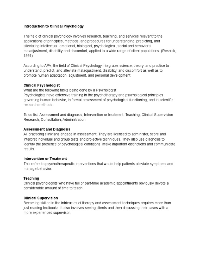 Clinical Psych Reviewer | PDF | Clinical Psychology | Psychotherapy