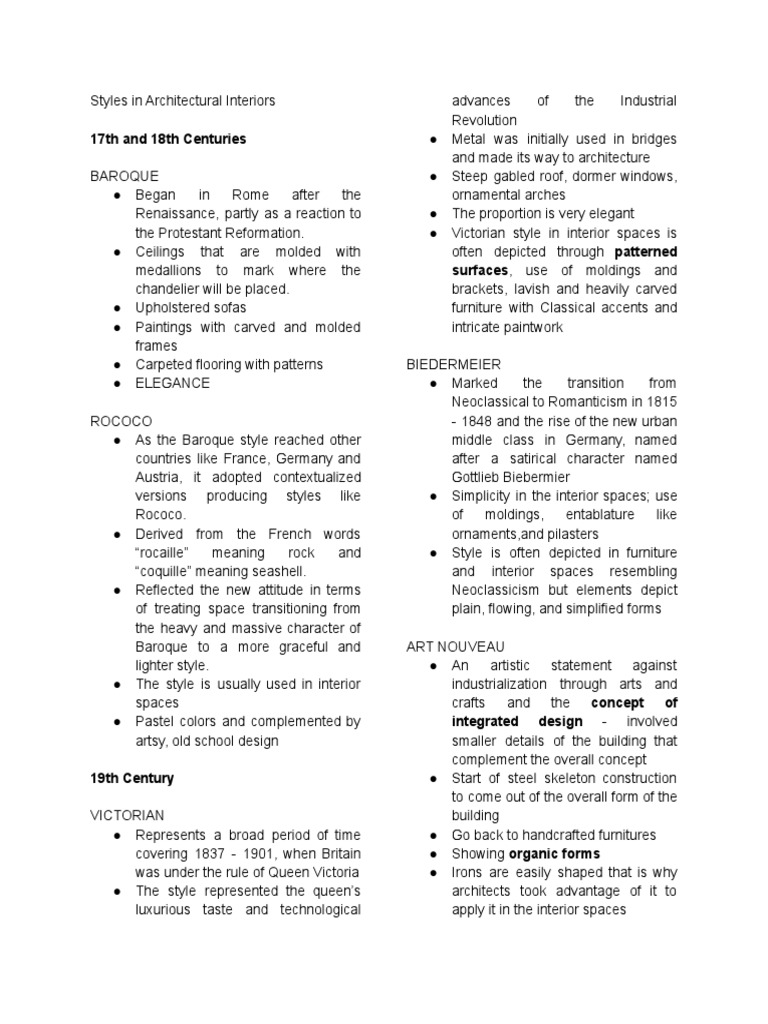 Interior Architecture Notes | PDF | Baroque | Color