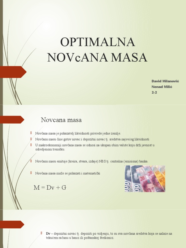 Optimalna Novcana Masa | PDF