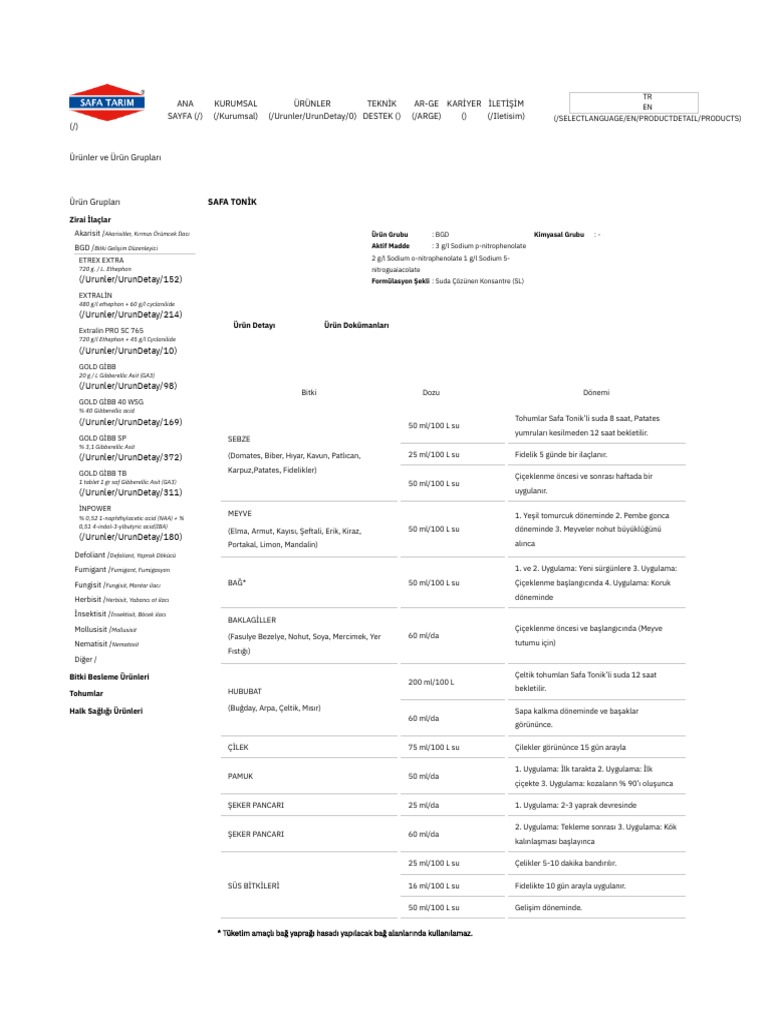 Ürün Detayı - SAFA TARIM | PDF