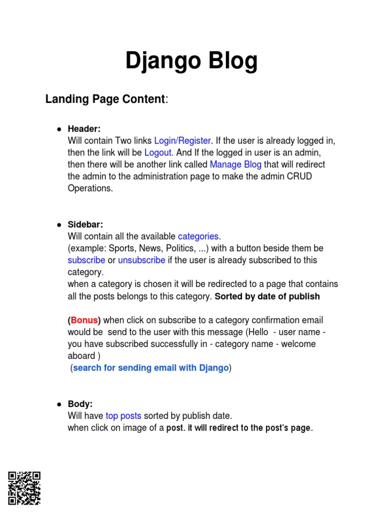 A Comprehensive Requirements Document for Building a Full-Featured Blog Application with Django ...