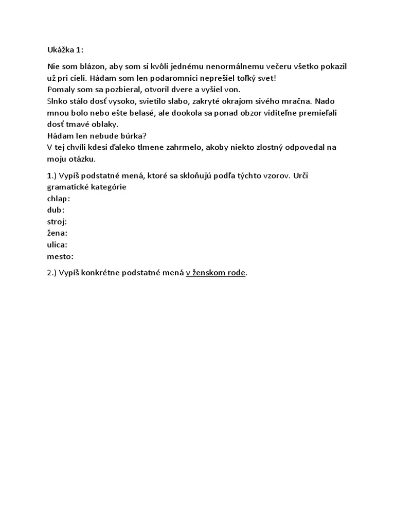 PL - Podstatné Mená | PDF