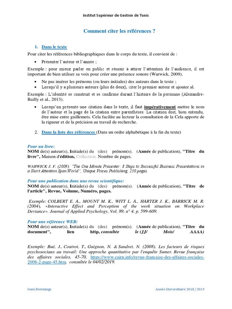 Comment Citer Les Références | PDF