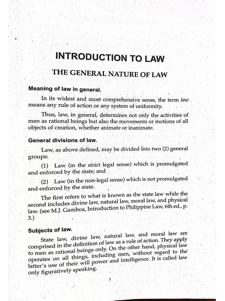 Introduction To Law | PDF