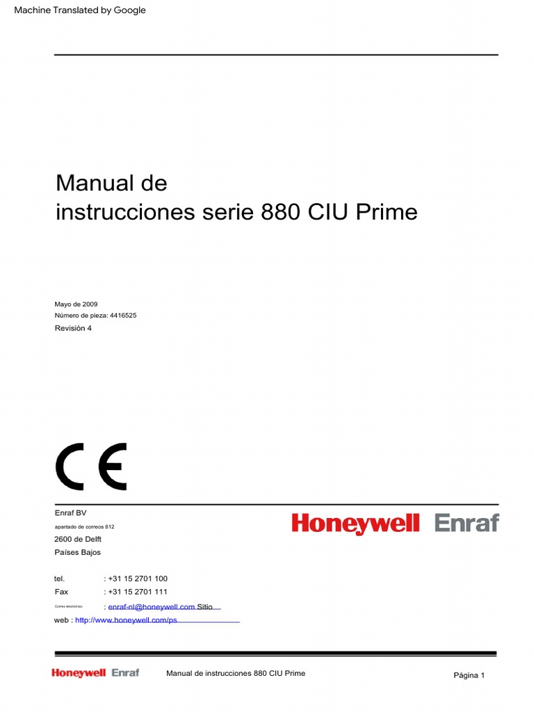 Manual de Instrucciones Serie 880 CIU Prime: Revisión 4 | PDF | Poco ...