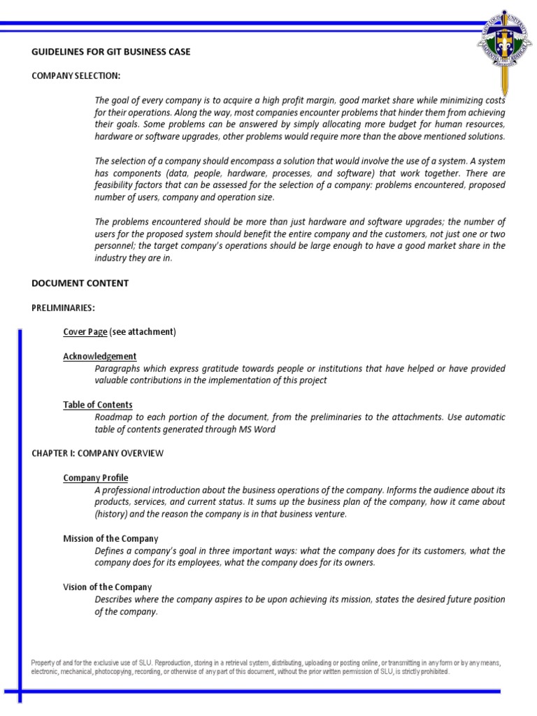 GIT Business Case Guidelines | PDF | Computing | Business
