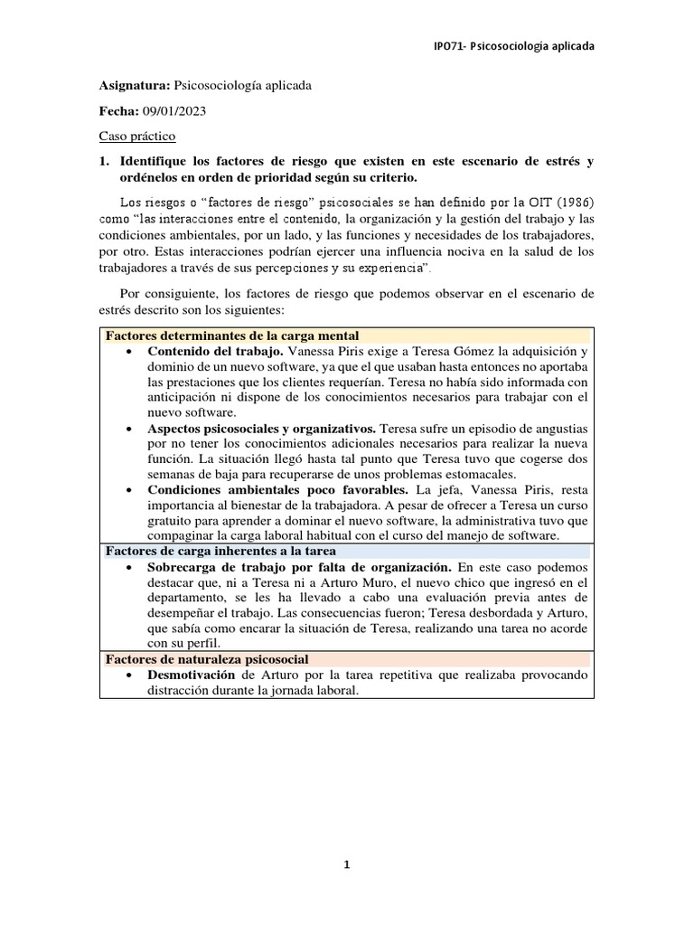 Caso Práctico - IP064 | PDF | Estrés (biología) | Software