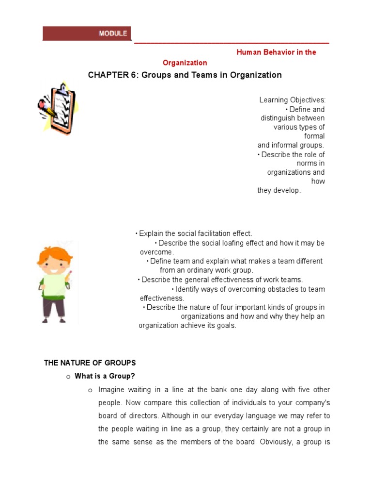 Chapter 6 - Groups and Teams in Organizations | PDF | Leadership | Goal