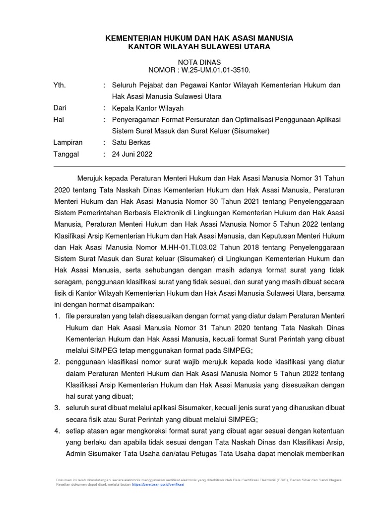 Penyeragaman Format Persuratan Dan Optimalisasi Penggunaan Aplikasi ...