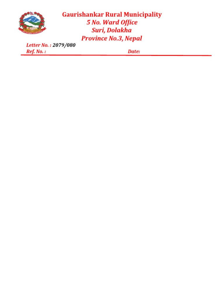 5 No. Ward Office Letter Format 1 | PDF