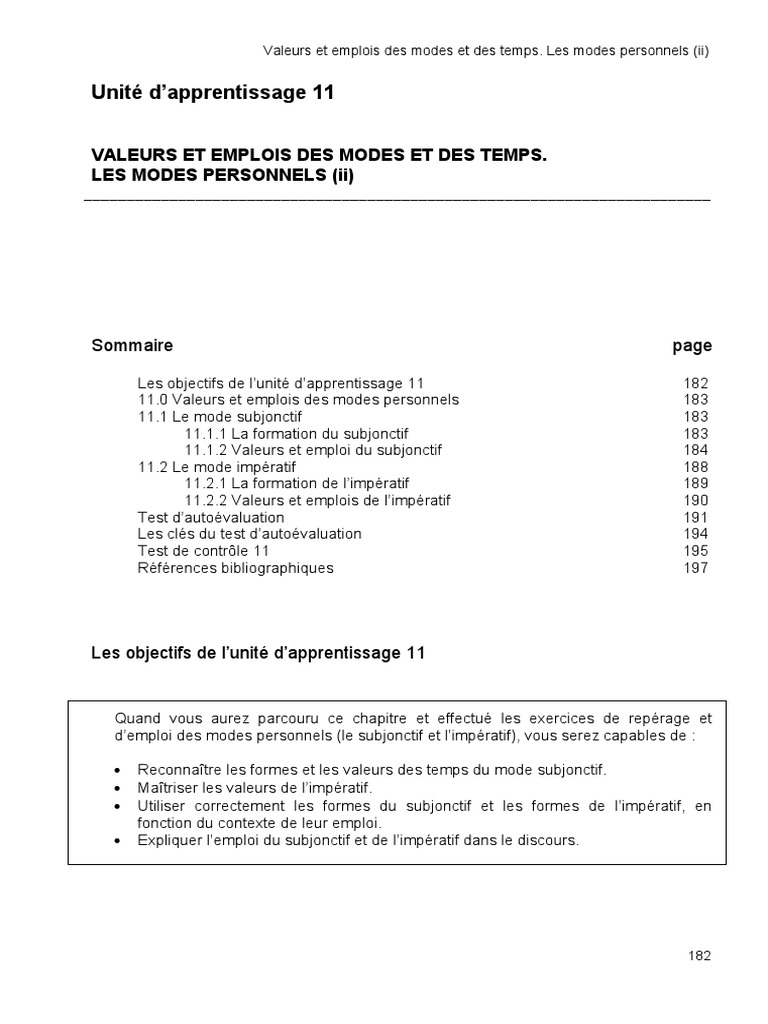 Unite 11 | PDF | Temps (grammaire) | Verbe