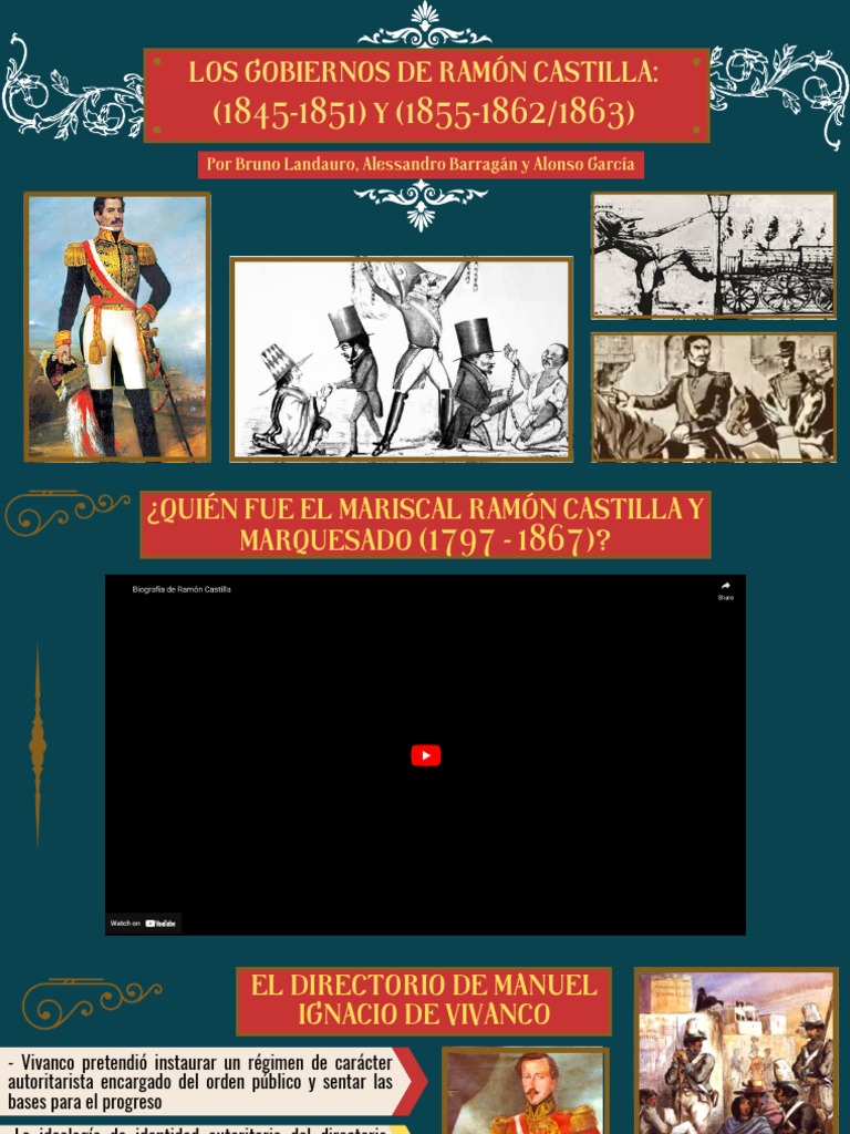 Los Gobiernos de Ramón Castilla (1845-1851) y (1855-18621863) | PDF ...