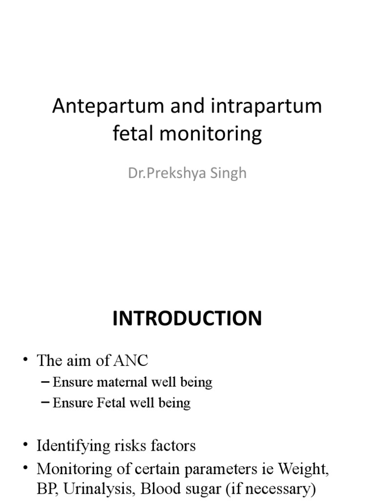 Ante Partum and Intra Partum Fetal Monitoring | PDF | Heart Rate ...