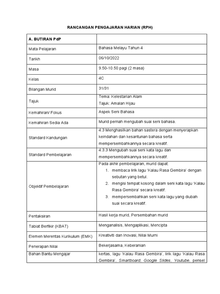 Unit 14 - Amalan Hijau (4C) | PDF