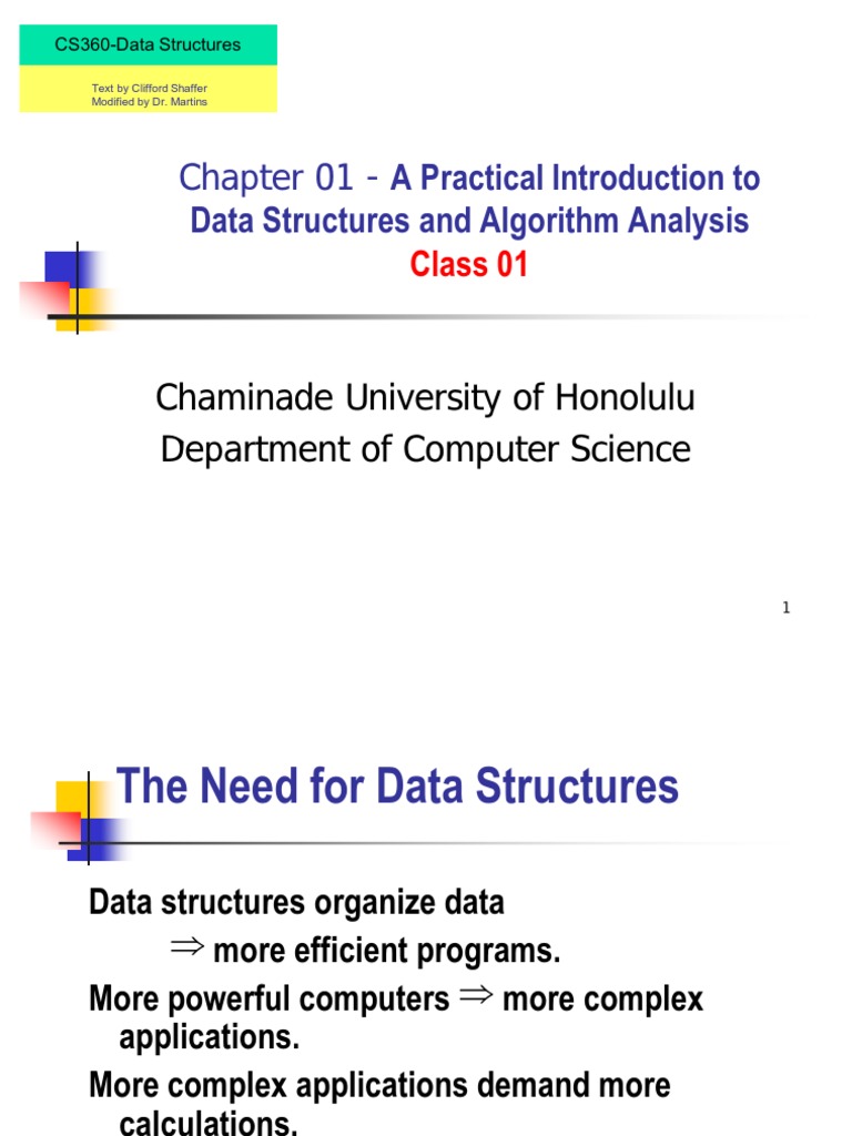 CS350-CH01 - Data Structures and Algorithms | PDF | Subroutine | Data ... CS350-CH01 - Data Structures and Algorithms | PDF | Subroutine | Data ...