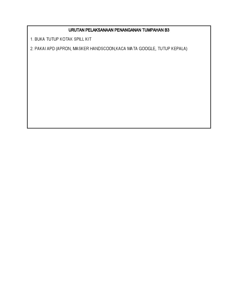 Tulisan Spill Kit | PDF