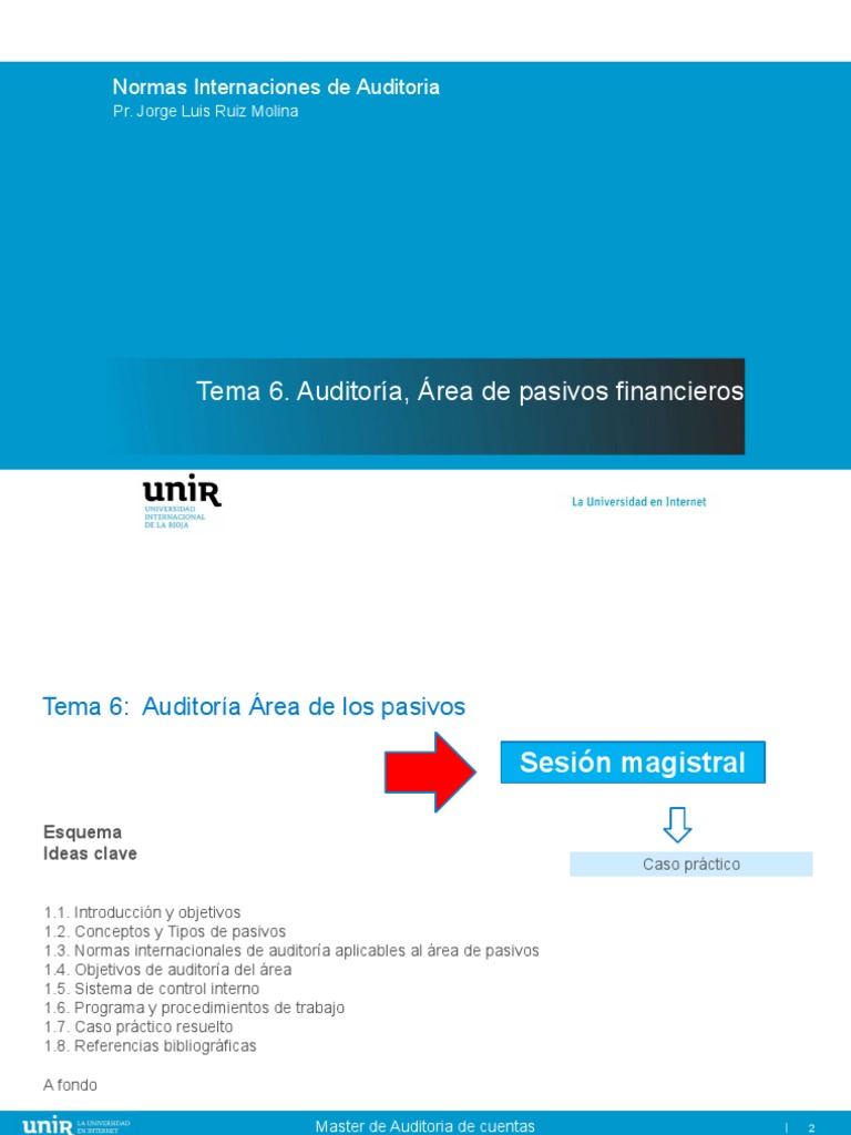 Tema 6 Clase 1 V2 | PDF | Auditoría | Contabilidad