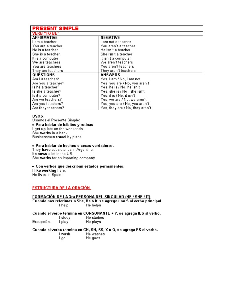 Teoría Present Simple - Present Continuous | PDF | Semantic Units | Linguistic Typology