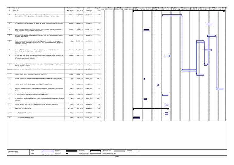 Microsoft Office Project - Snag List v1 | PDF | Corrosion | Stainless Steel