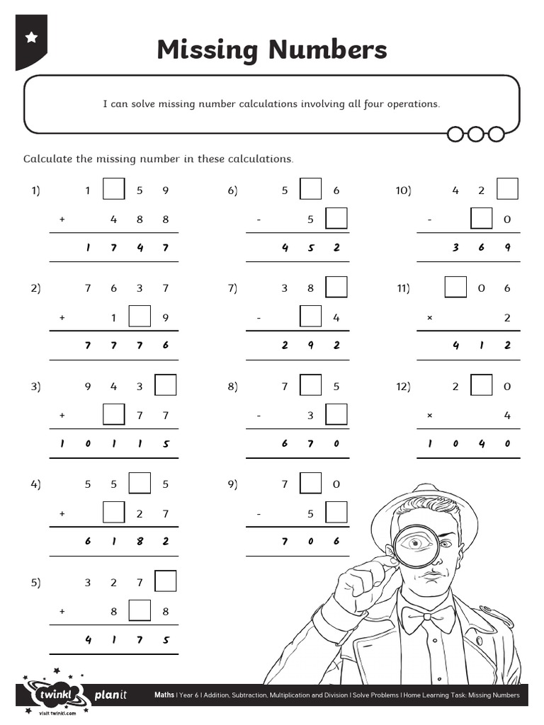 Missing Numbers 2 Home Learning Task | PDF | Communication | Systems ...
