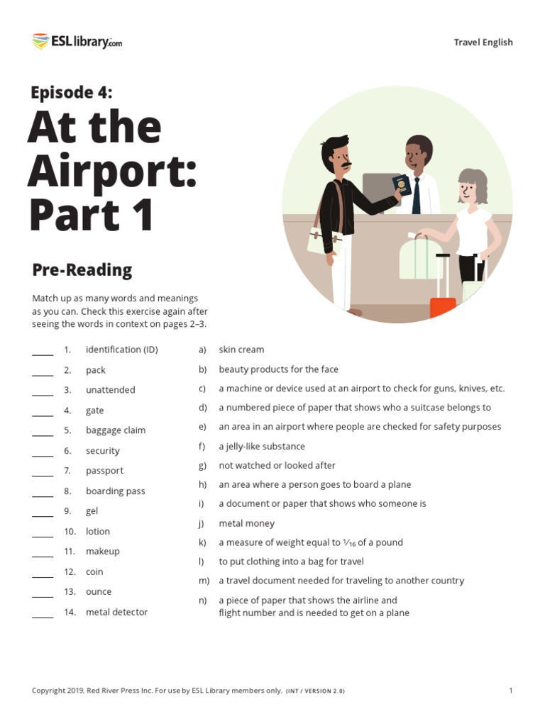 122 04 At-the-Airport Part-1 US Student | PDF | Baggage