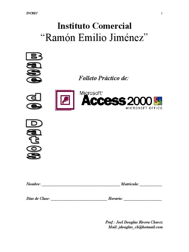 Folleto de Access Joel | PDF | Bases de datos | Archivo de computadora