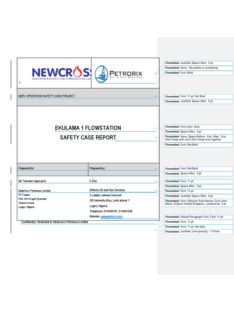 Ekulama 1 Flowstation Safety Report | PDF | Pump | Gases