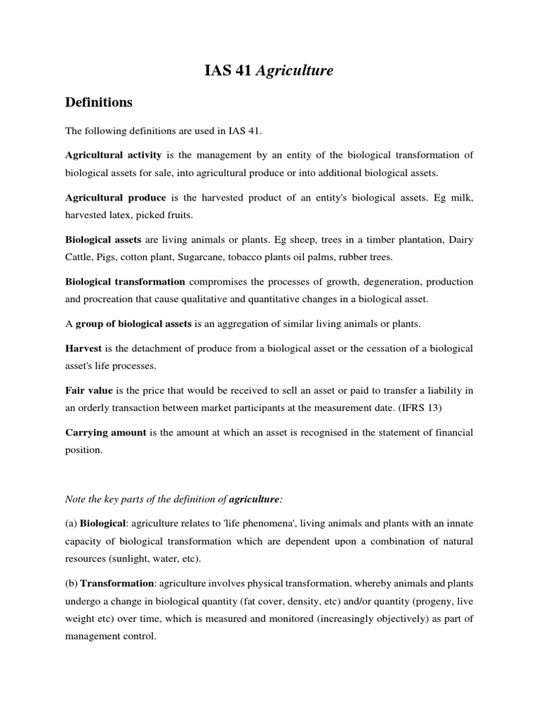 IAS 41 Agriculture | PDF | Fair Value | Cost