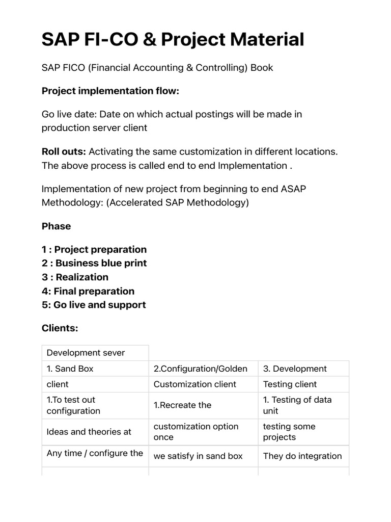 Sap Fico Project Book Material | PDF | Income Statement | Debits And ...