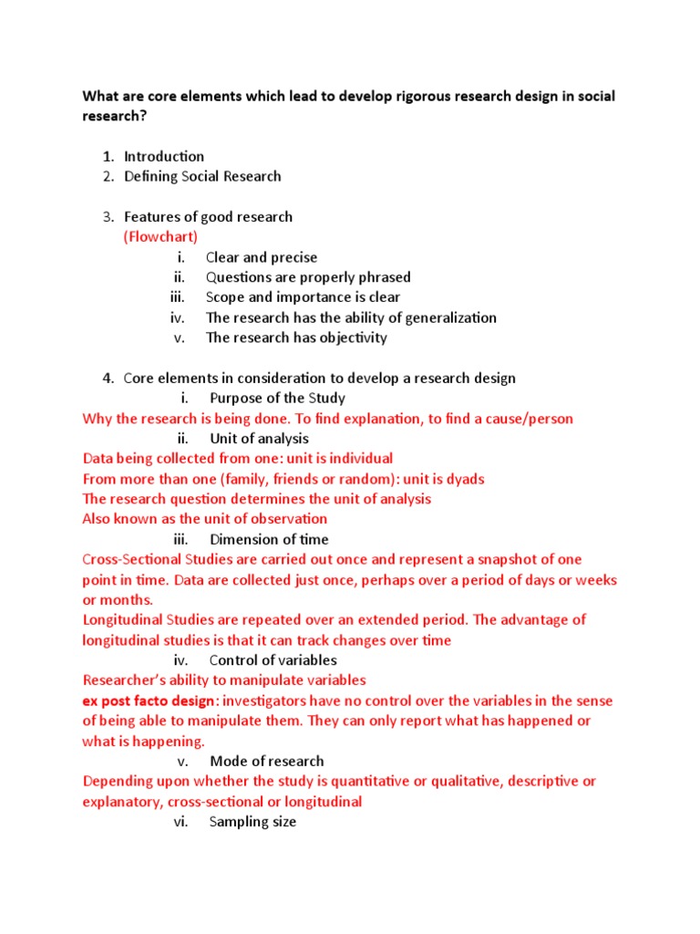 Core Elements of Social Research Design | PDF | Quantitative Research ...