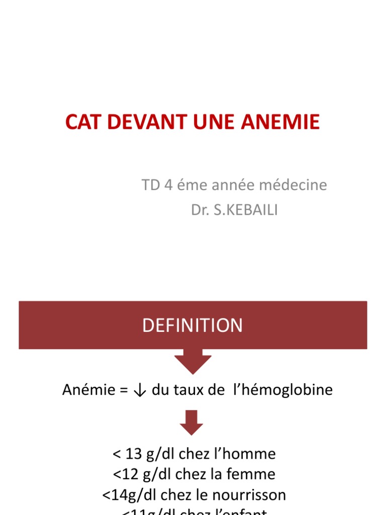Anémie : Diagnostic et Prise en Charge | PDF | Anémie | Hémoglobine