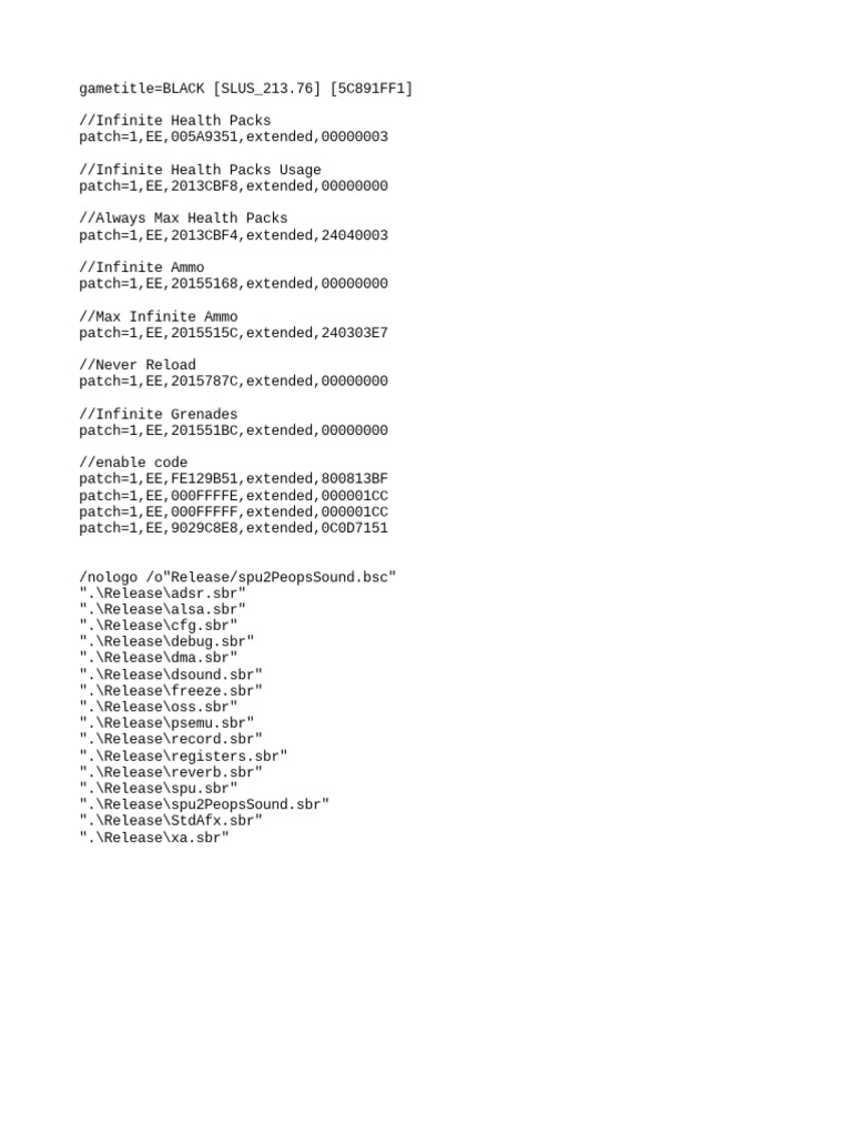 BLACK Game Cheat Codes Guide | PDF | Teaching Methods & Materials | Technology & Engineering