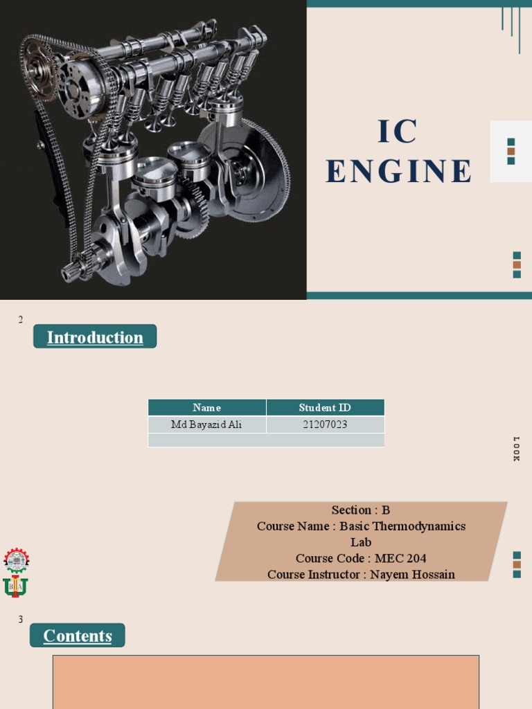 Introduction to the Main Components and Systems of an Internal Combustion Engine | PDF ...