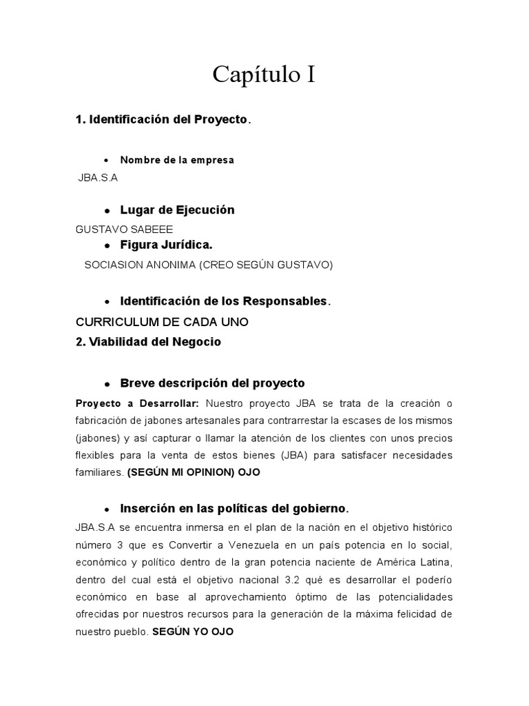 Capítulo I Listo Carlos | PDF | Análisis FODA | Economias