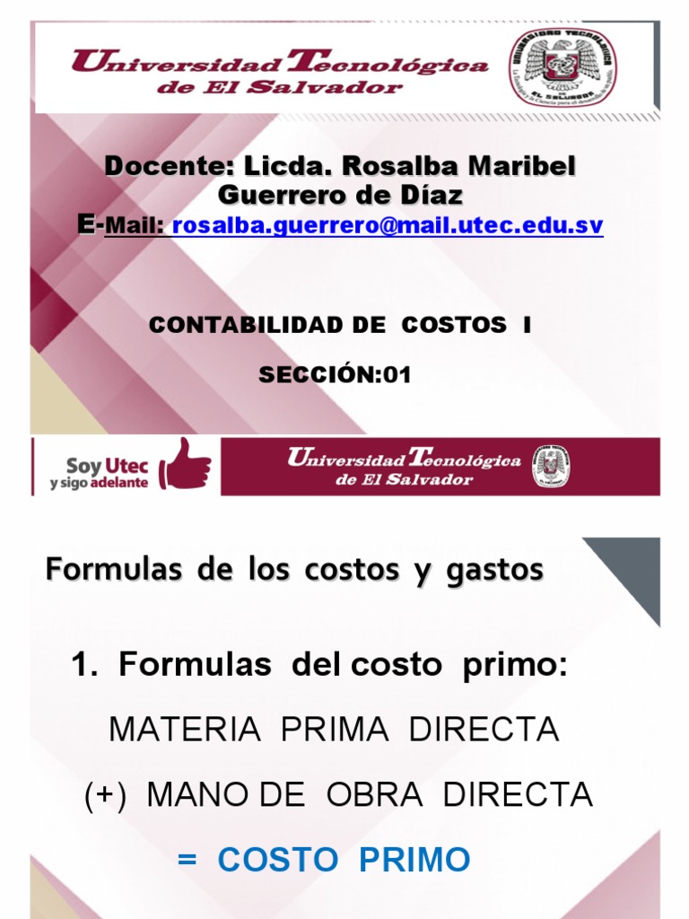 Formulas de Los Costos y Ejemplo | PDF