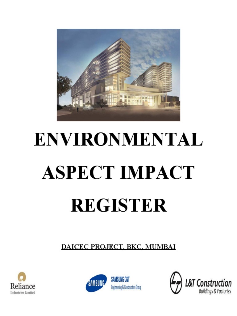 Aspect Impact Register - DAICEC | Download Free PDF | Environmental ...